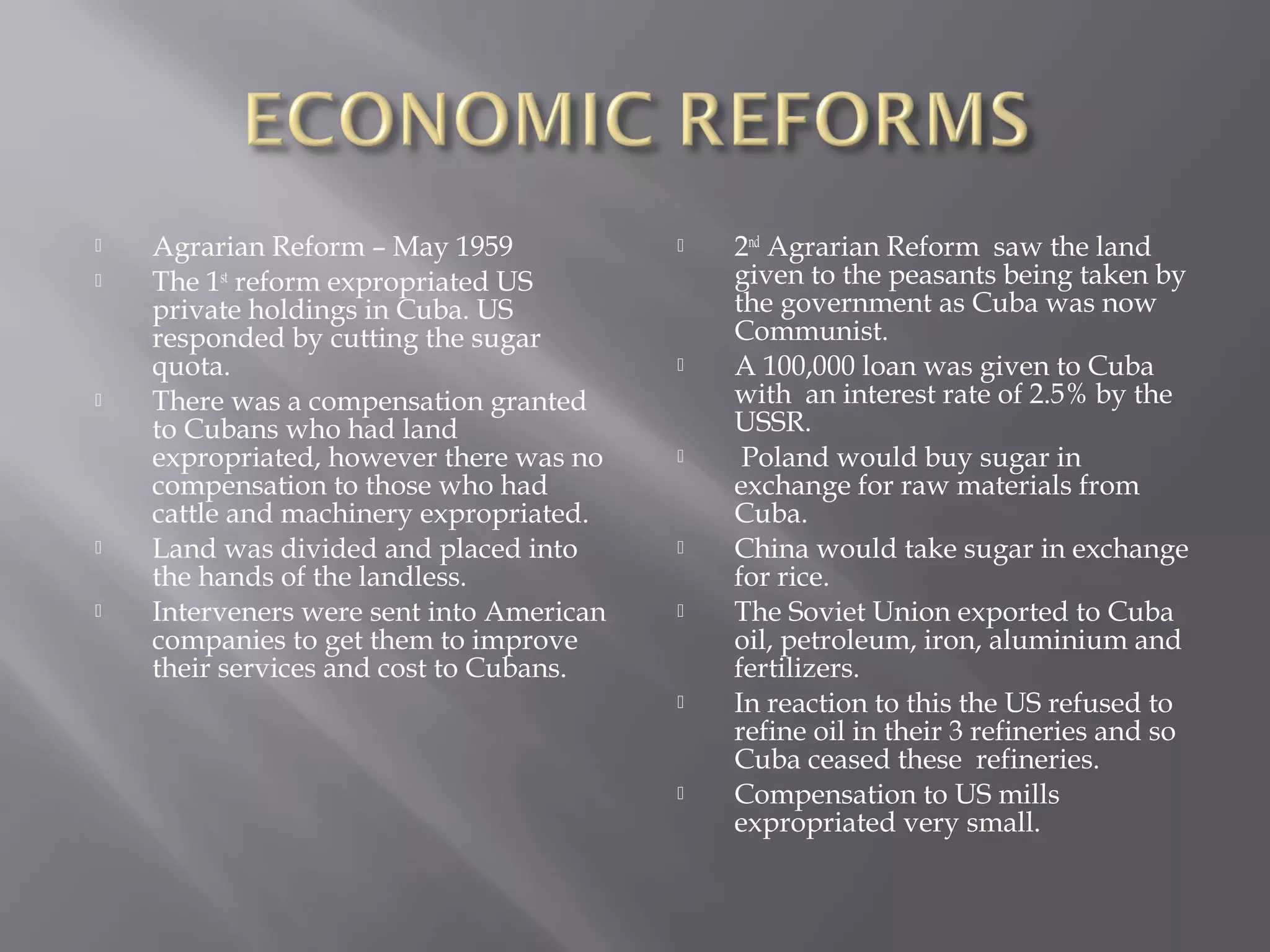 Effects of the Cuban Revolution | PPT