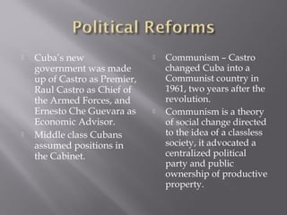 Effects of the Cuban Revolution | PPT