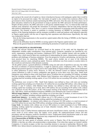 Effects of the nigerian capital market on the micro, small and medium scale enterprises (msm es ...