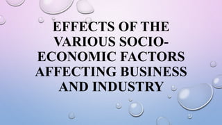Effects of the Various Socio-Economic Factors Affecting Business.pptx