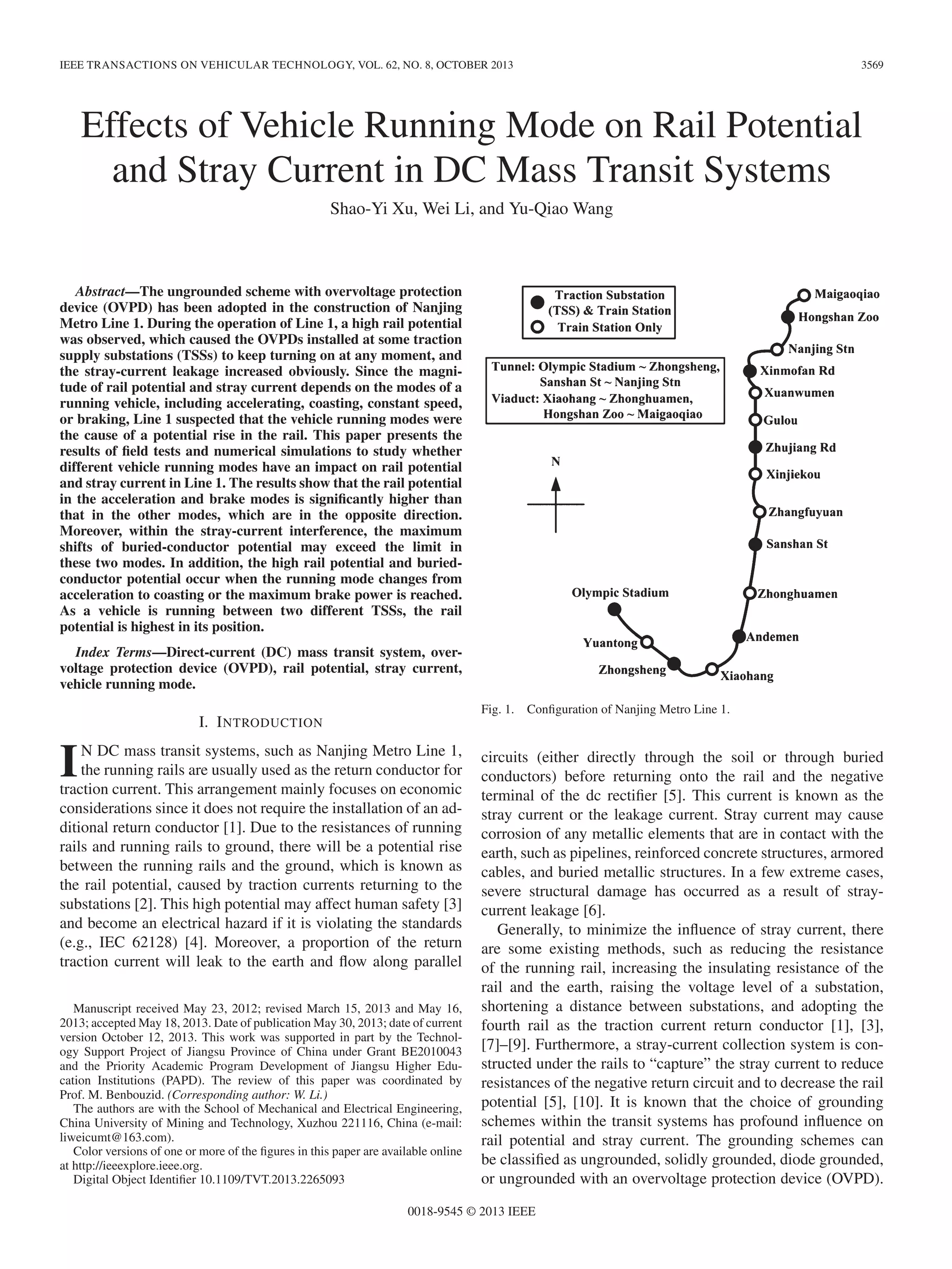 Effects of Vehicle Running Mode on Rail Potential and Stray Current in ...