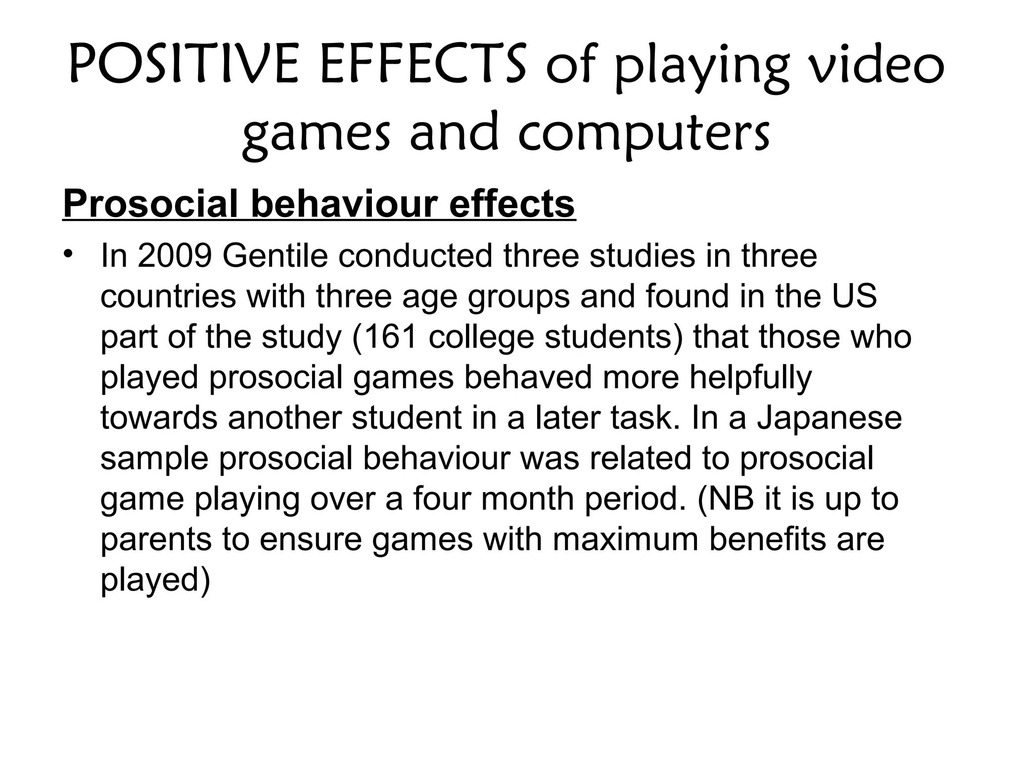 A2 Media Effects of video games and computers | PPT