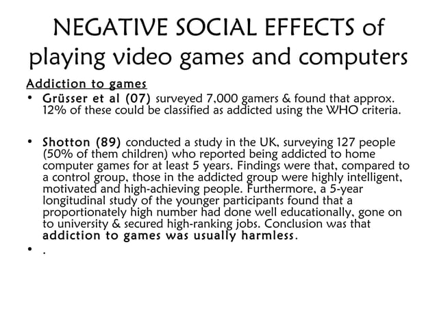 A2 Media Effects of video games and computers | PPT