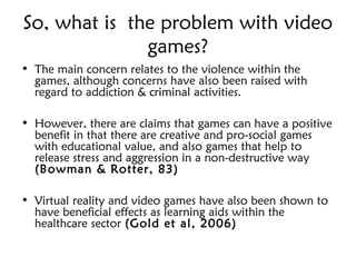 A2 Media Effects of video games and computers | PPT