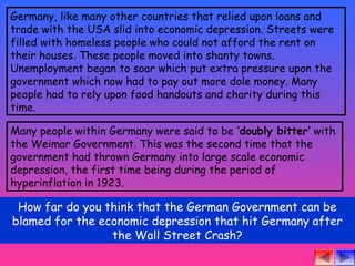 Effects of Wall Street Crash in Germany 1929 | PPT