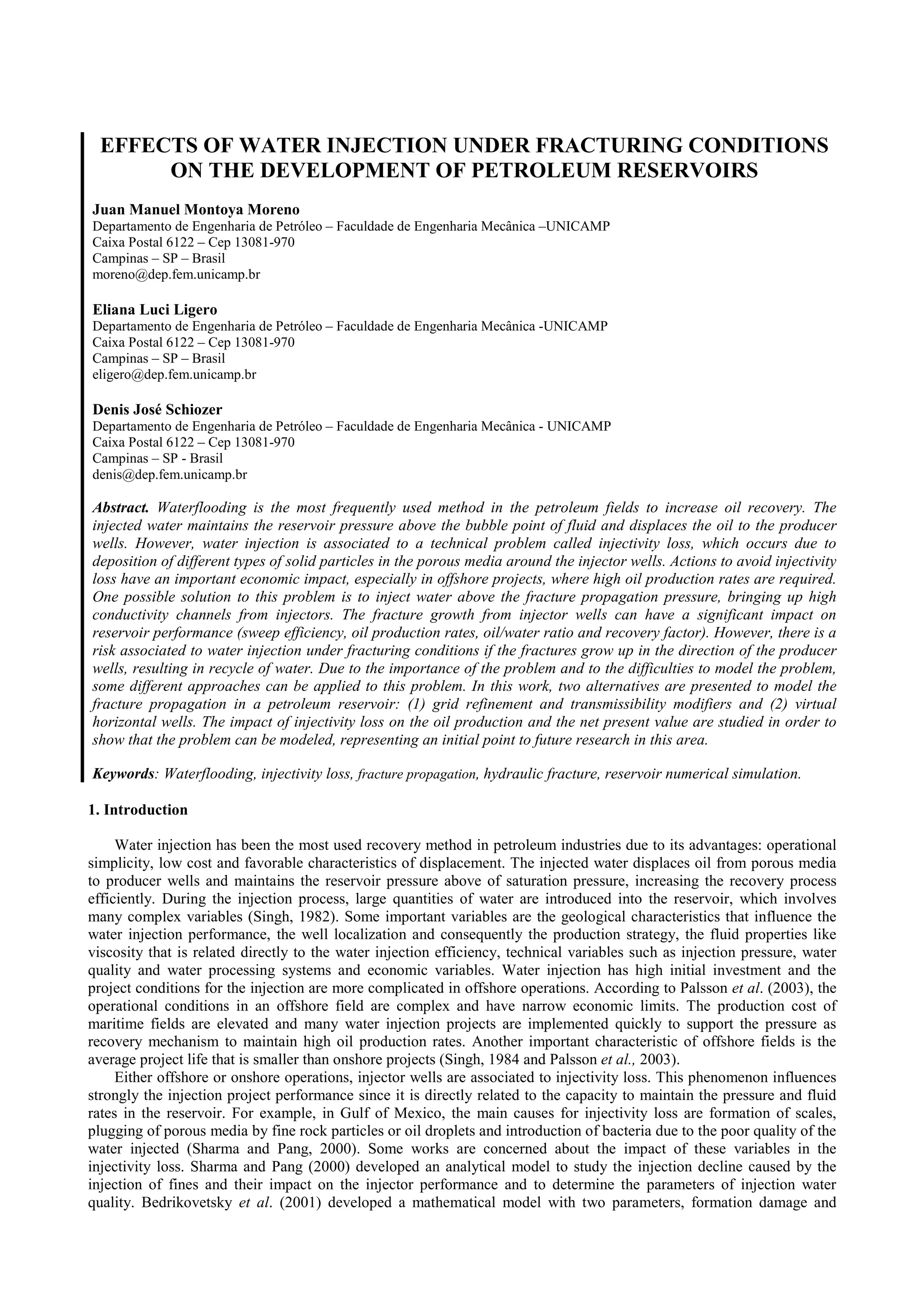 Effects Of Water Injection Under Fracturing Conditions | PDF