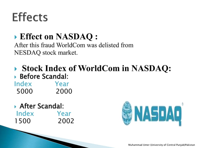World com scandal Effects on world | PPTX | Business Accounting ...