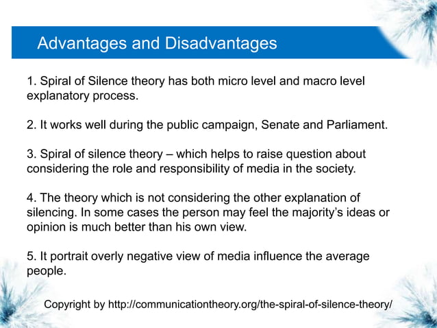 Effect theory the spiral of silence theory | PPTX | Science