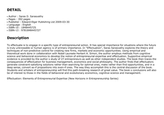 Effectuation: Elements of Entrepreneurial Expertise (New Horizons in ...