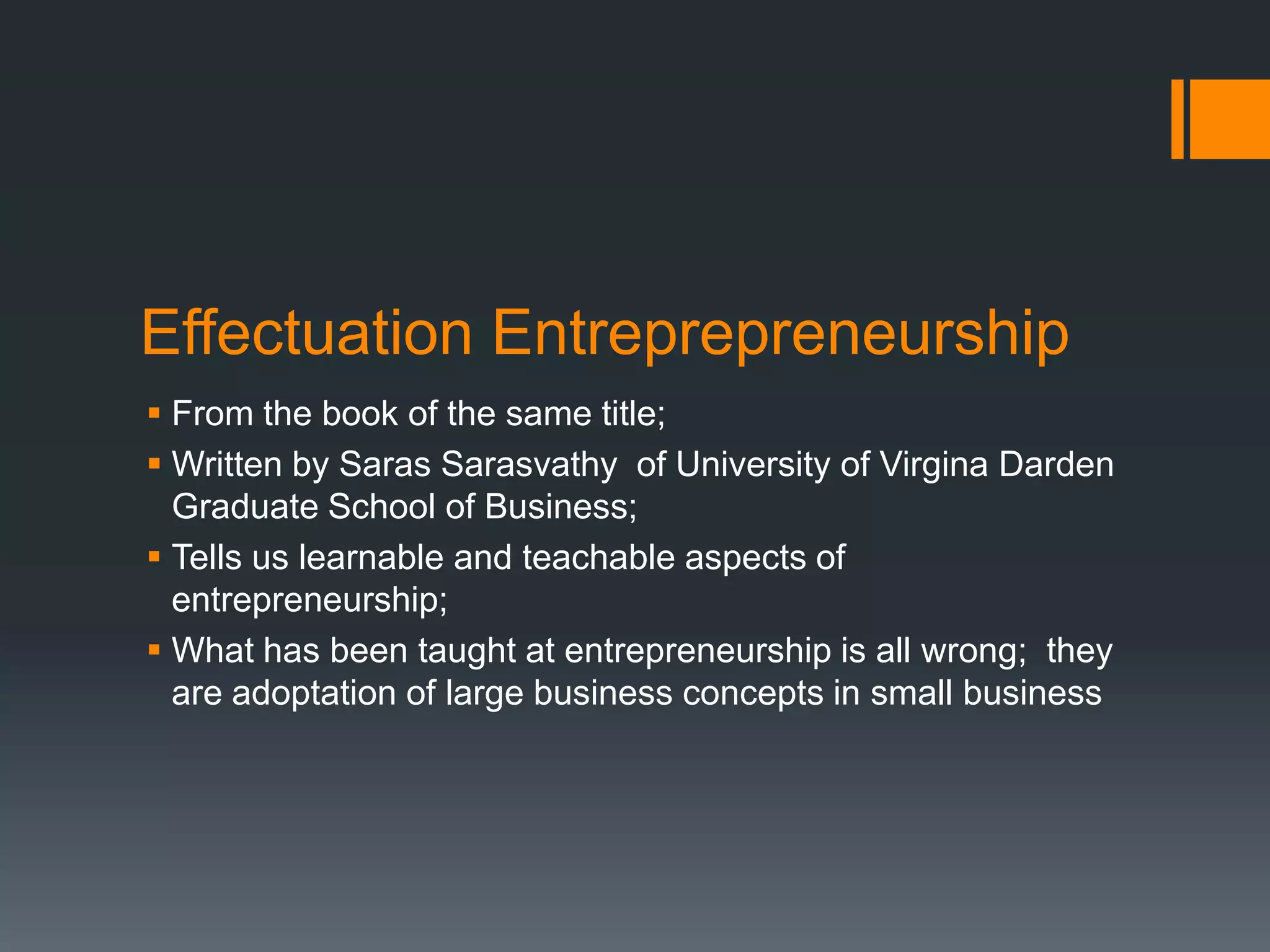 Effectuation entrepreneurship | PPT