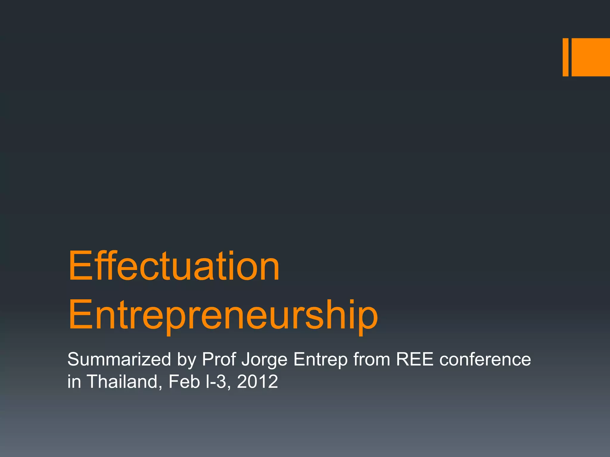 Effectuation entrepreneurship | PPT