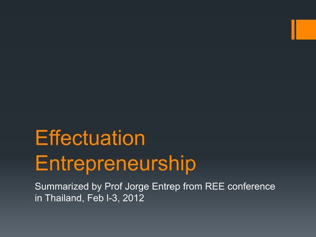 Effectuation entrepreneurship | PPT