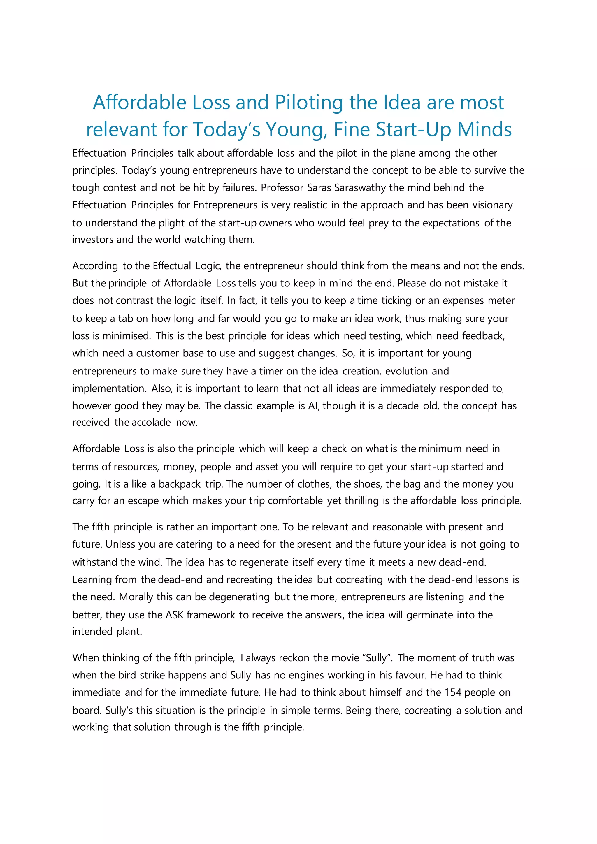 Effectuation principles | DOCX