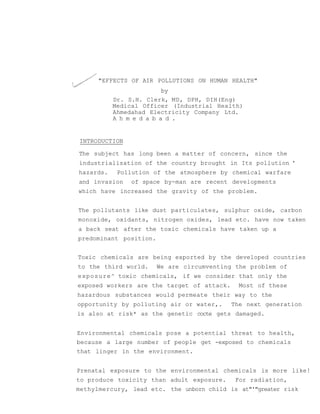 Effects of air pollutions on human | PDF