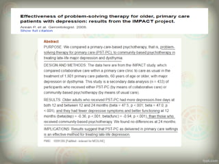 Effevtivness of problem solving therapy | PPT