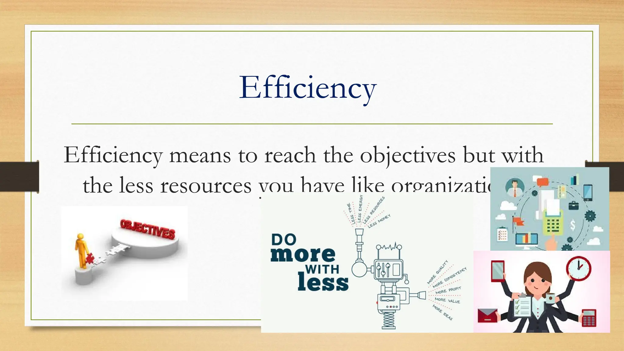 Efficacy And Efficiency with examples and activities for students to ...