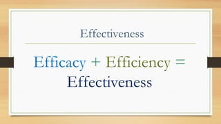 Efficacy And Efficiency with examples and activities for students to ...