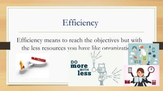 Efficacy And Efficiency with examples and activities for students to ...