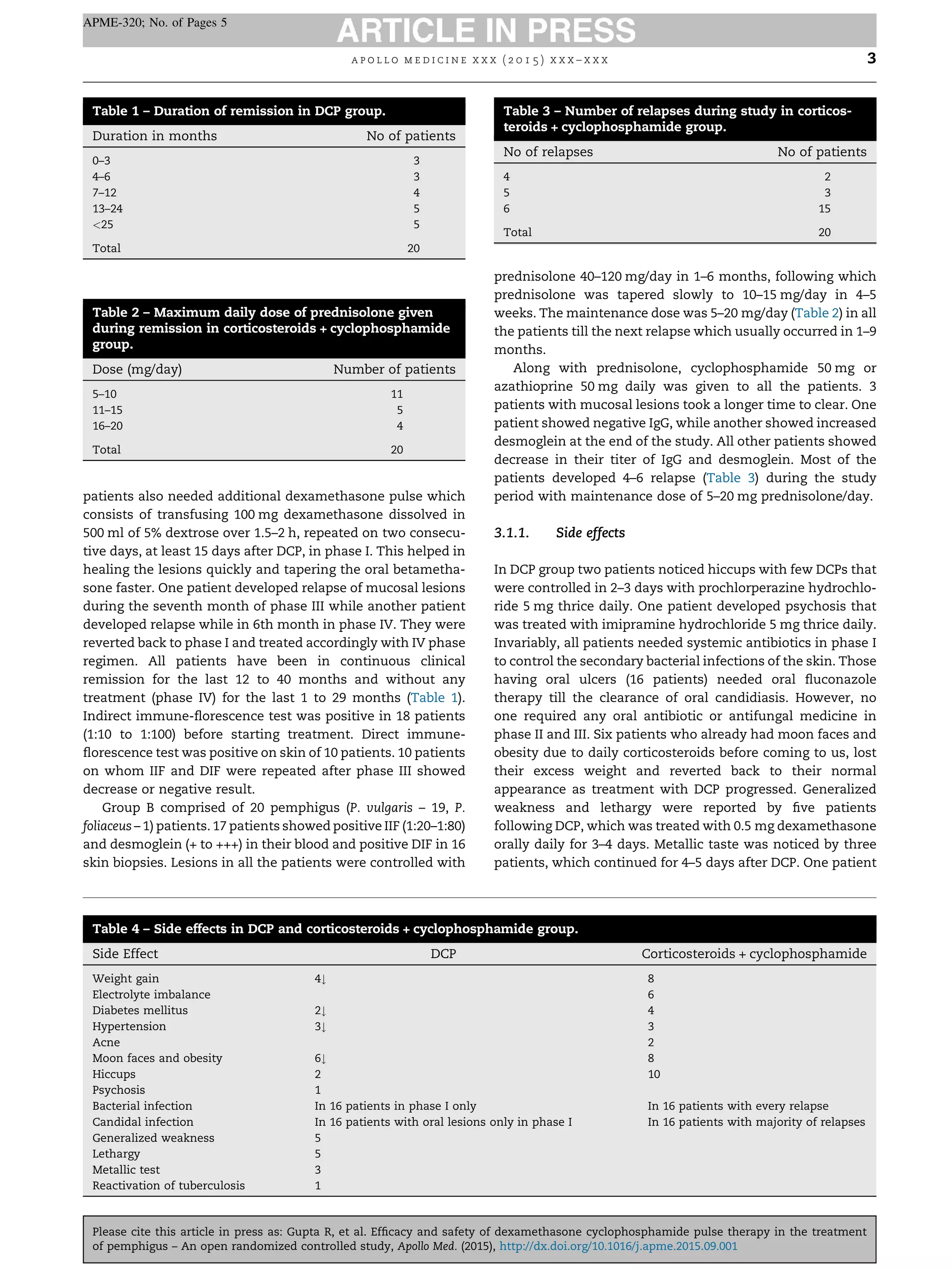 Efficacy and safety of dexamethasone cyclophosphamide pulse therapy in ...