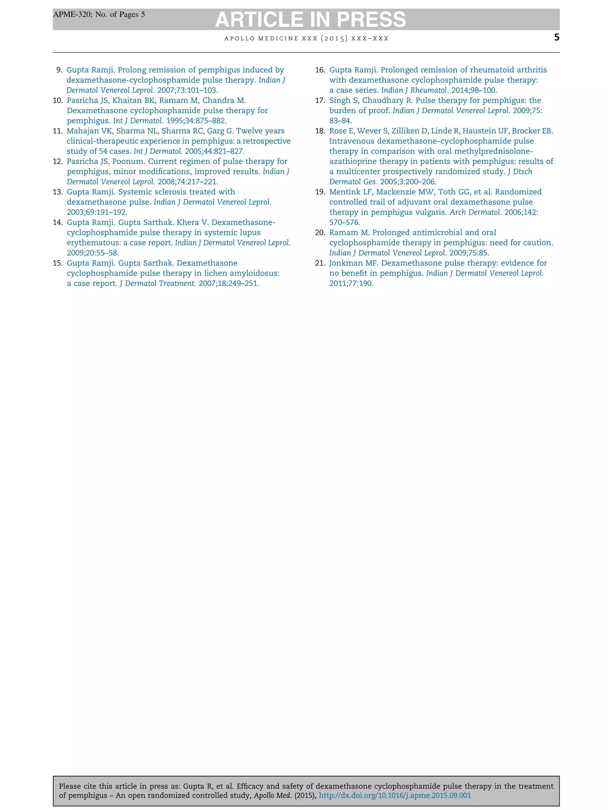 Efficacy and safety of dexamethasone cyclophosphamide pulse therapy in ...
