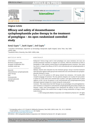 Efficacy and safety of dexamethasone cyclophosphamide pulse therapy in ...