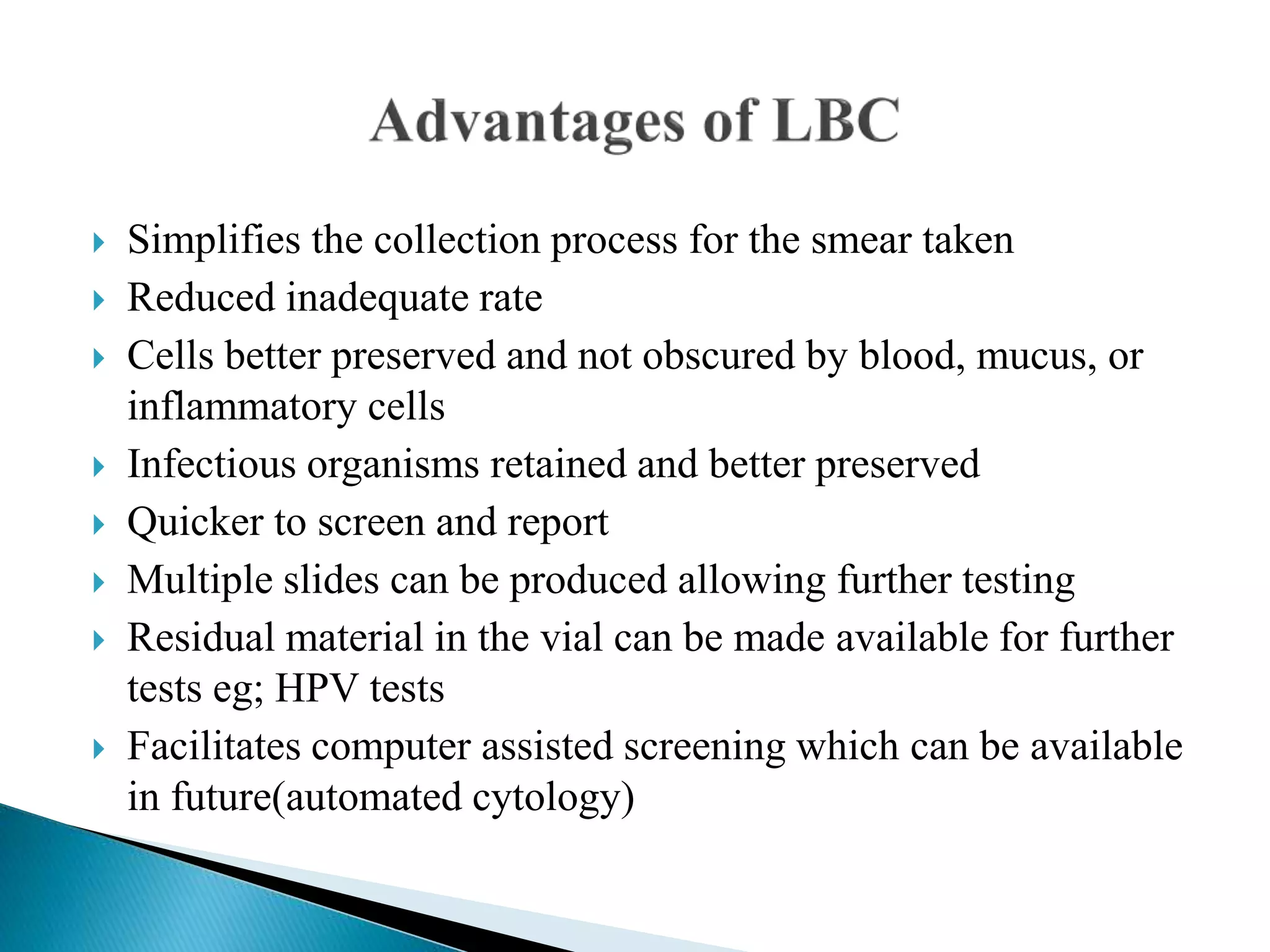Efficacy of liquid based cytology versus conventional smears | PPTX