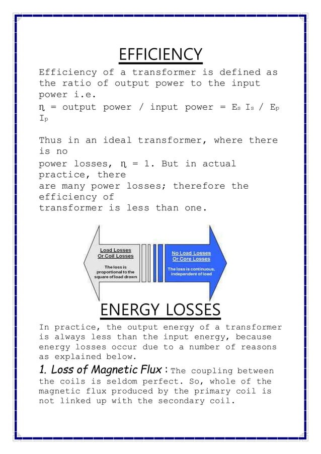 Efficiency and energy losses | DOCX