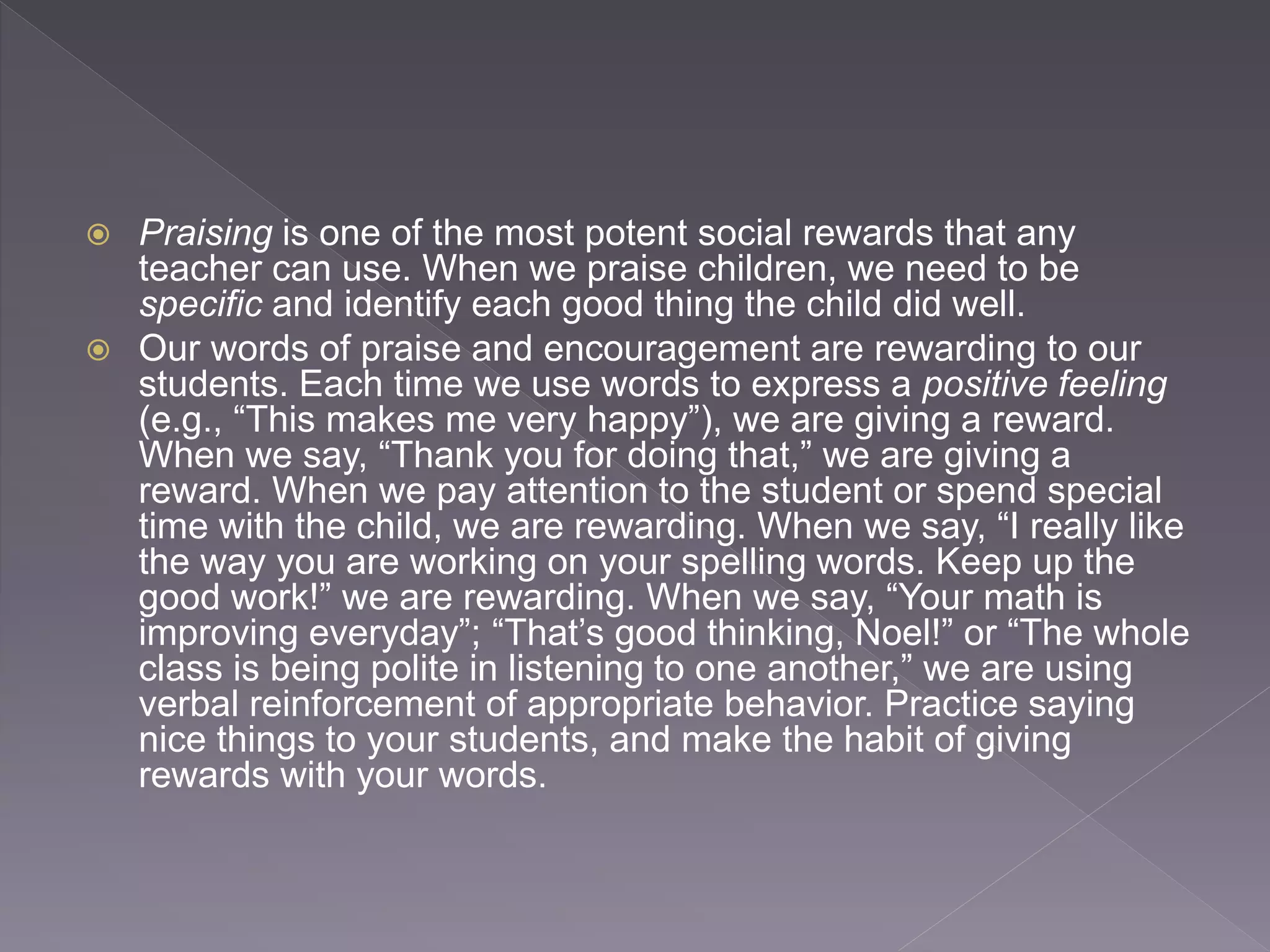 Increasing Our Efficiency in Giving Rewards to Students | PPTX