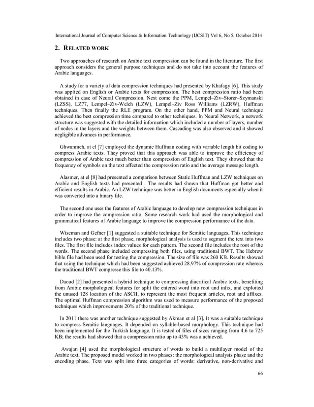 Efficiency lossless data techniques for arabic text compression | PDF