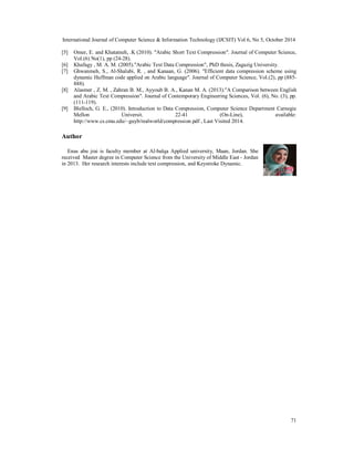 Efficiency lossless data techniques for arabic text compression | PDF