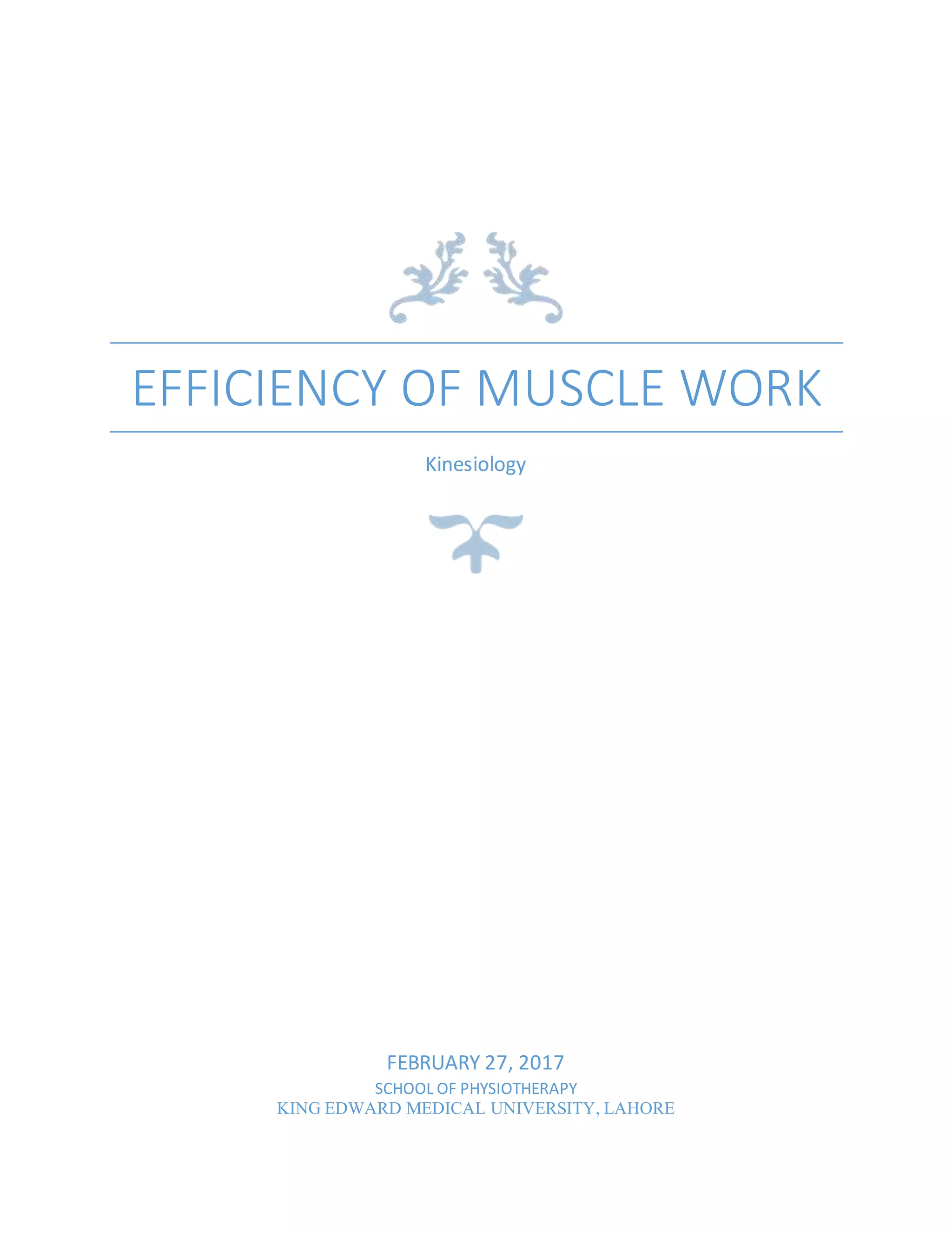 Efficiency of muscle work | DOCX