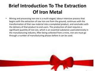 6 Main stages in the processing of iron ore | PPTX