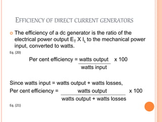 Efficiency, rating, and applications of dynamos | PPTX
