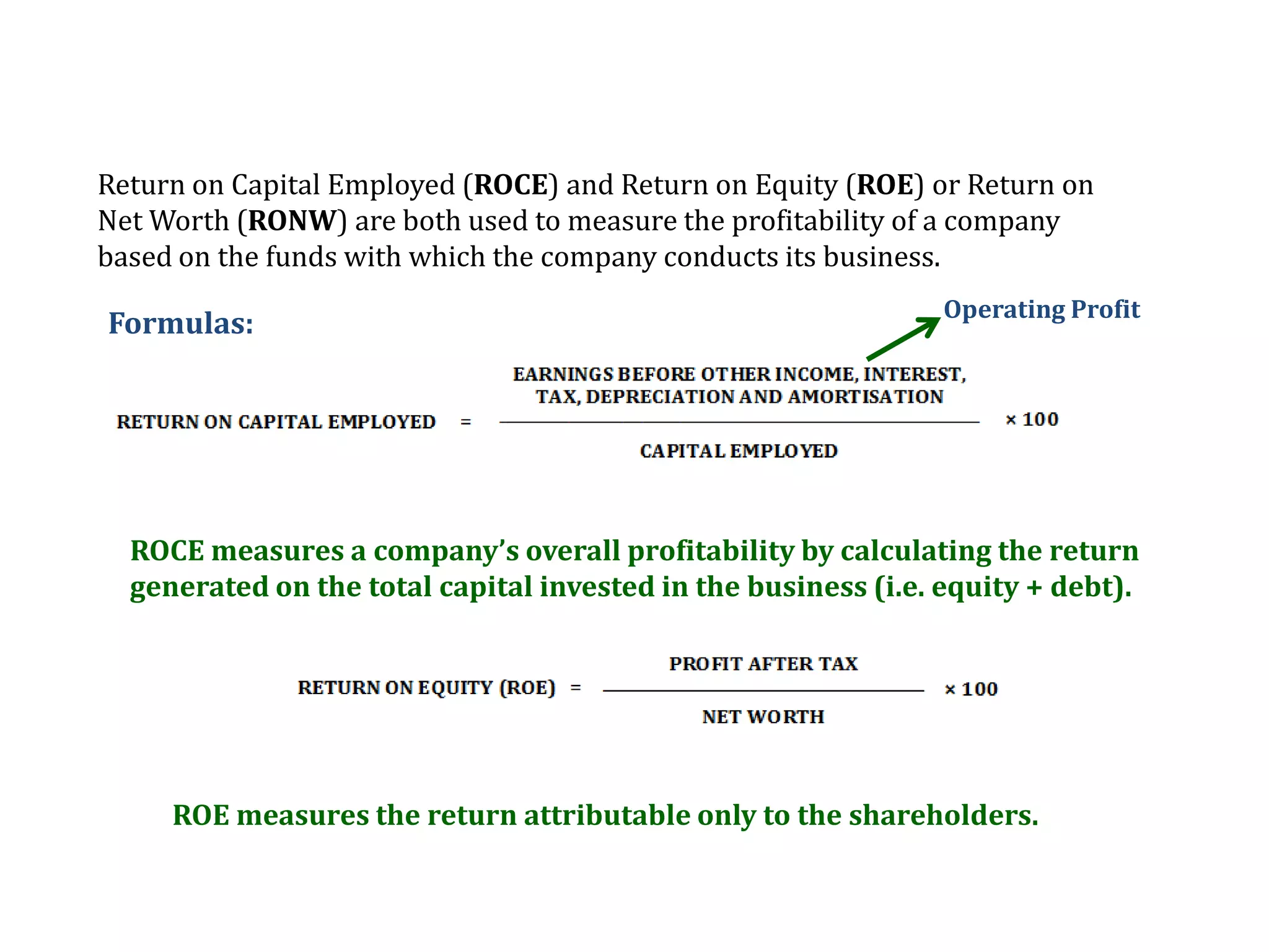 Return on Capital Employed (ROCE) and Return on Equity (ROE) | PDF