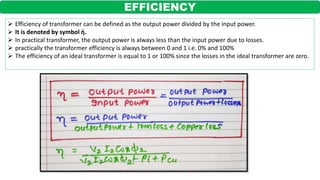 Voltage Regulation of Transformer ,Efficiency of transformer|Day 8 ...