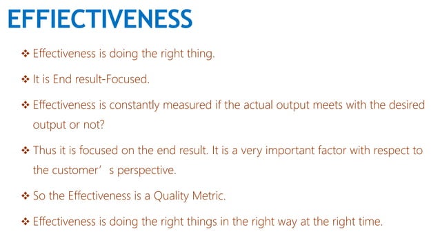 Efficiency Vs Effectiveness.pptx | Business Operations | Business