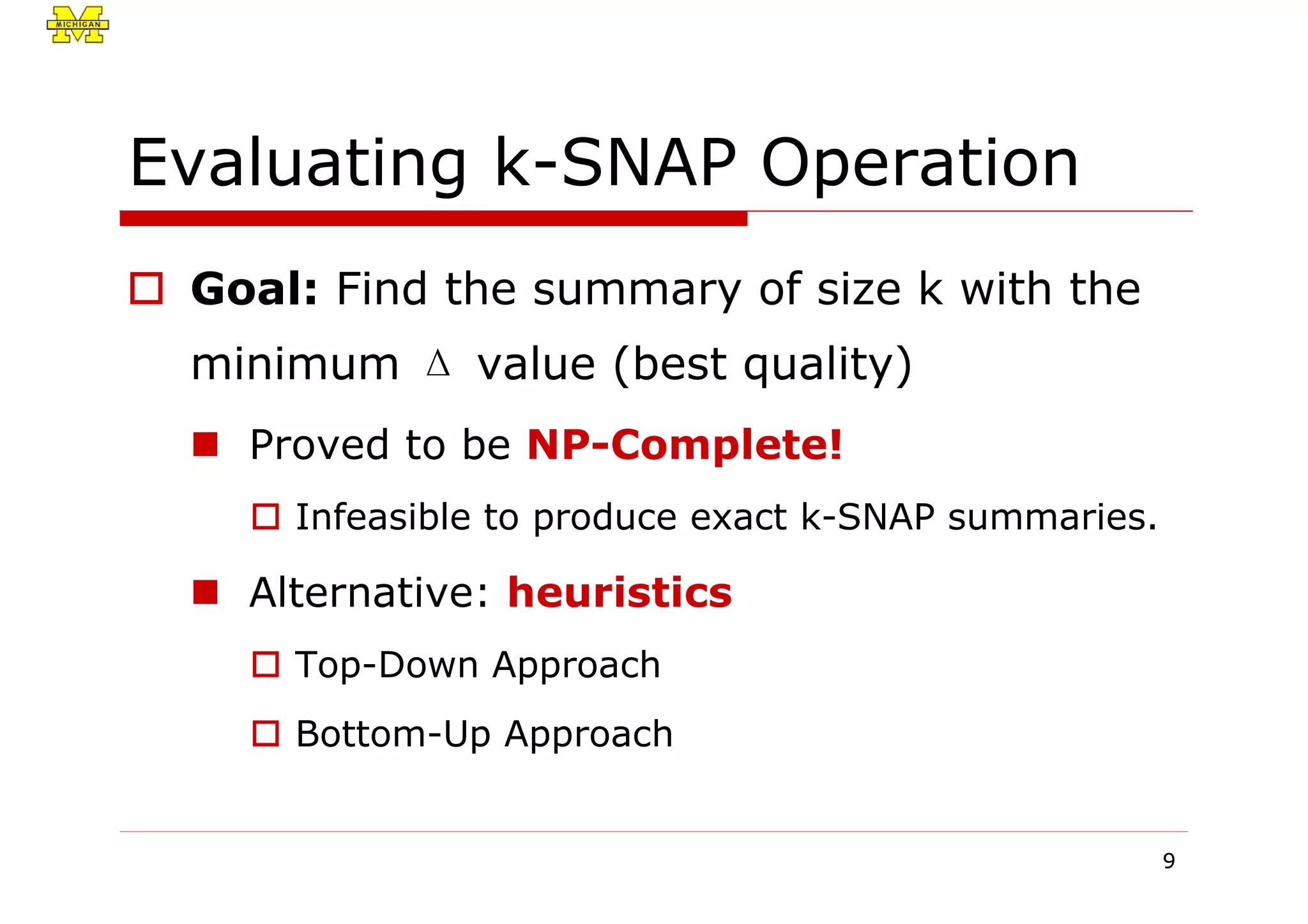 Efficient aggregation for graph summarization | PPT