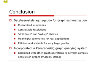 Efficient aggregation for graph summarization | PPT