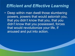Efficient and effective learning | PPT | Music | Entertainment