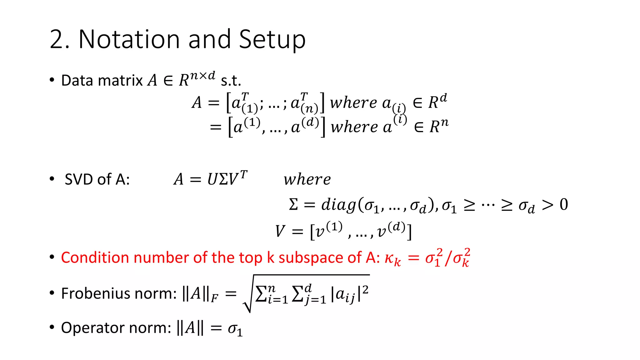 Efficient Anomaly Detection Via Matrix Sketching Ppt