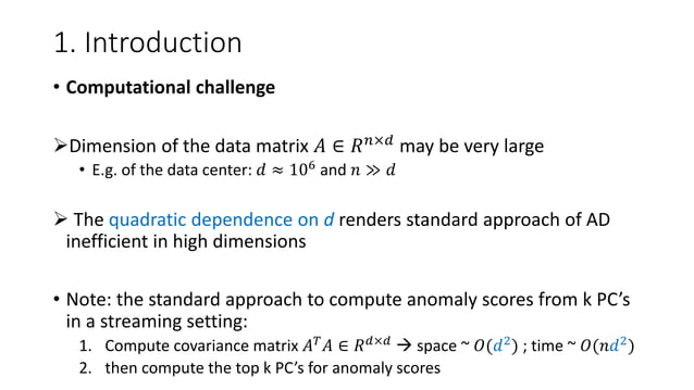 Efficient anomaly detection via matrix sketching | PPT Efficient anomaly detection via matrix sketching | PPT