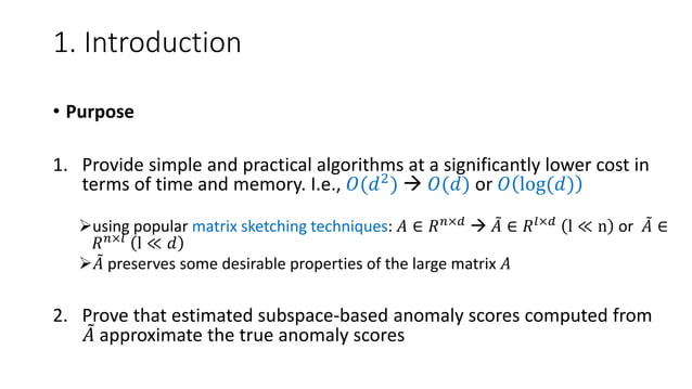 Efficient anomaly detection via matrix sketching | PPT Efficient anomaly detection via matrix sketching | PPT