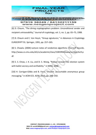 EFFICIENT ANONYMOUS MESSAGE SUBMISSION | PDF