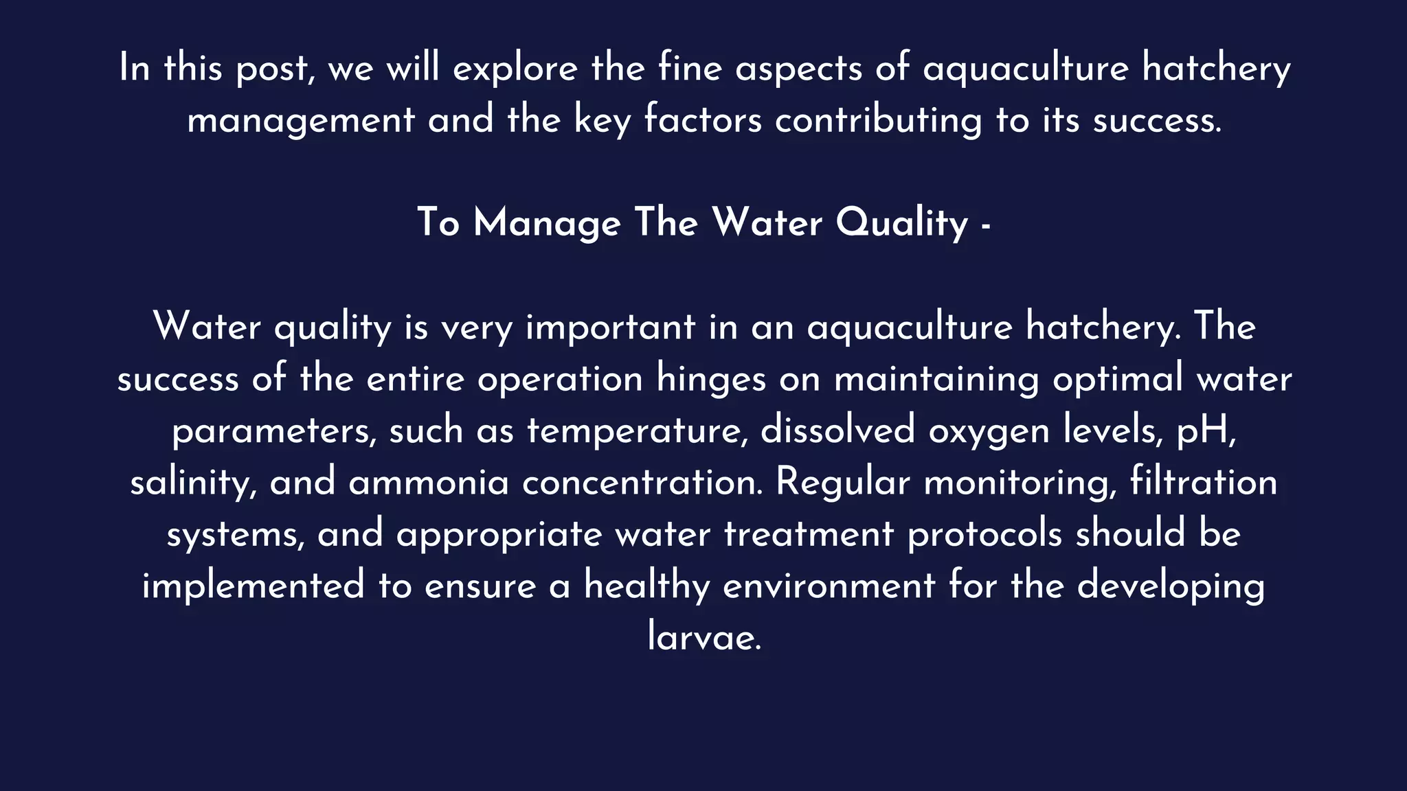Efficient Aquaculture Hatchery Management: Best Practices And ...