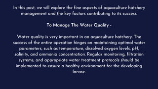 Efficient Aquaculture Hatchery Management: Best Practices And ...