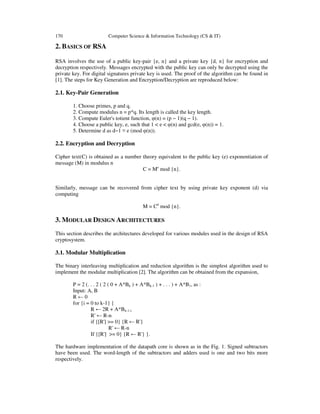 Efficient asic architecture of rsa cryptosystem | PDF