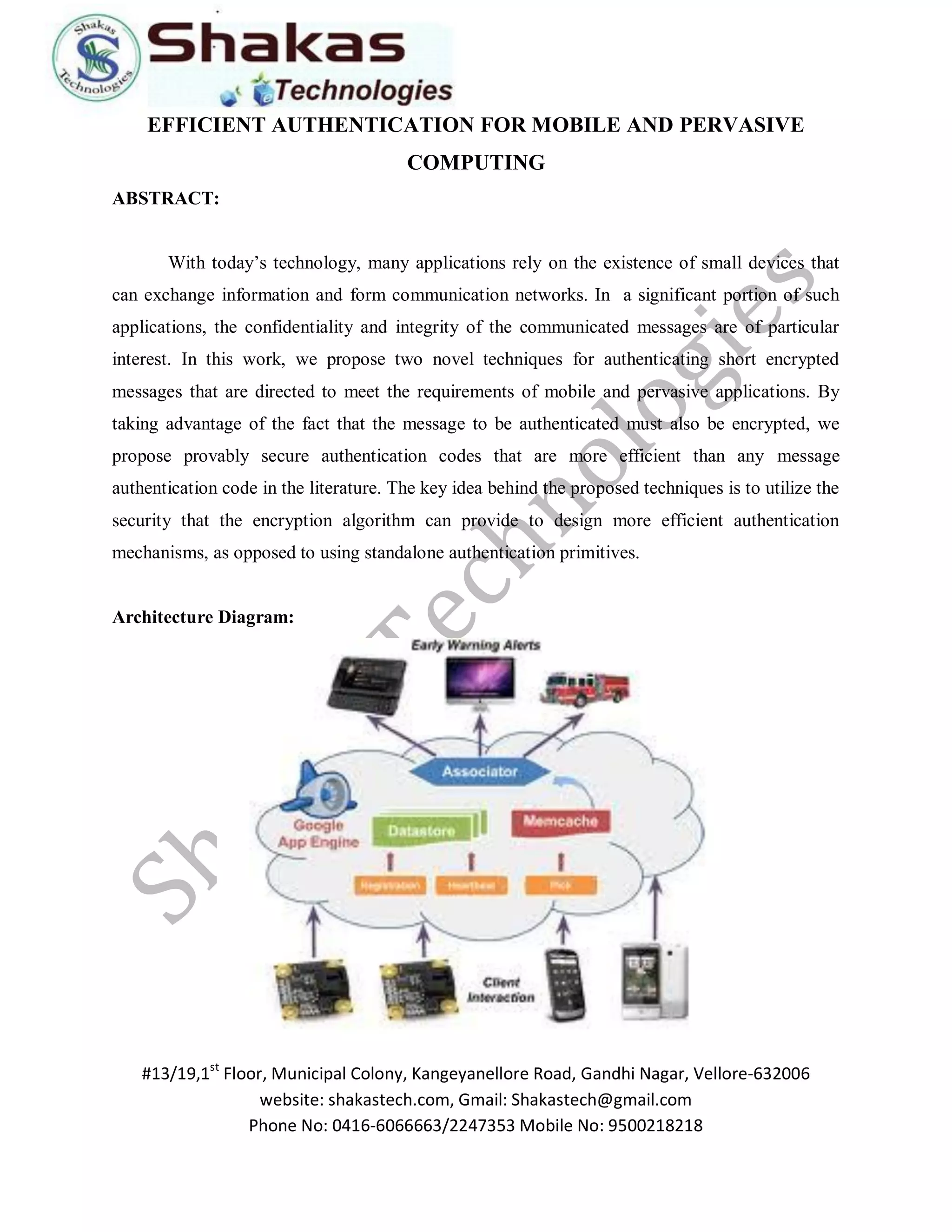 Efficient authentication for mobile and pervasive computing | PDF | Computer Software and ...