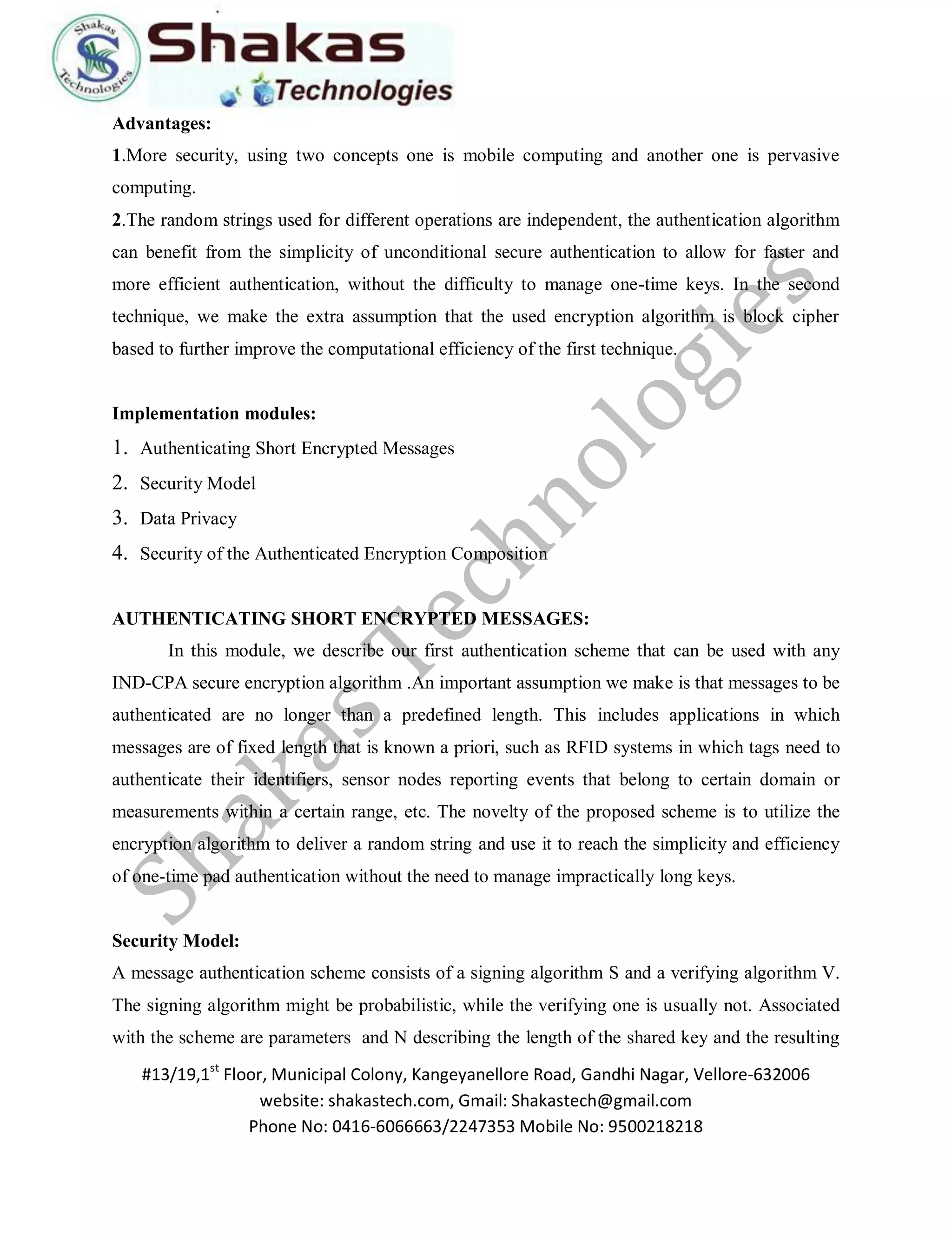 Efficient Authentication For Mobile And Pervasive Computing Pdf Computer Software And