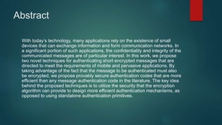 Efficient authentication for mobile and pervasive computing | PPTX | Information and Network ...