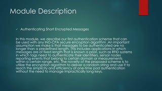 Efficient authentication for mobile and pervasive computing | PPT